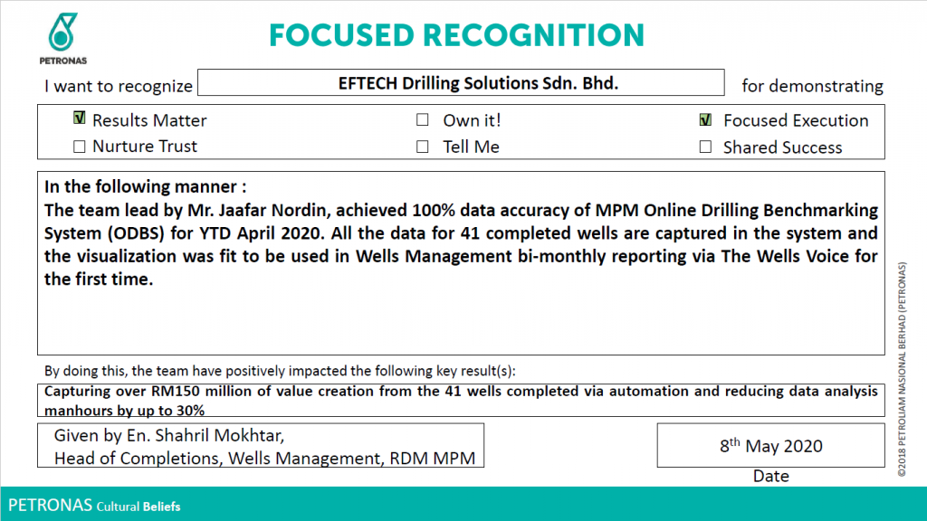 Integrated Real Time Operation Center and Well - EFTECH