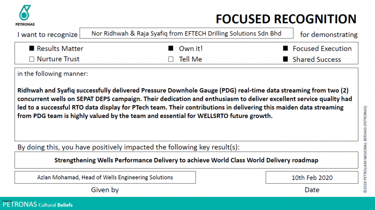 Integrated Real Time Operation Center and Well - EFTECH