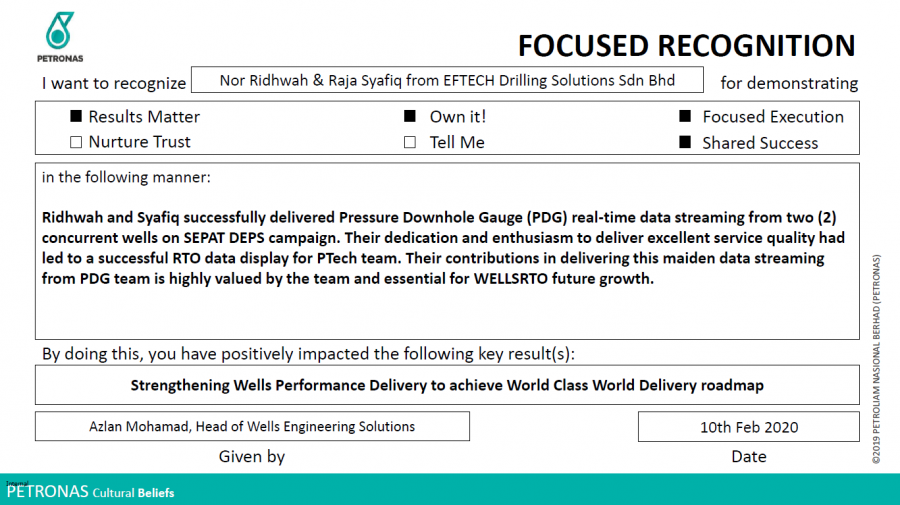 Integrated Real Time Operation Center and Well - EFTECH